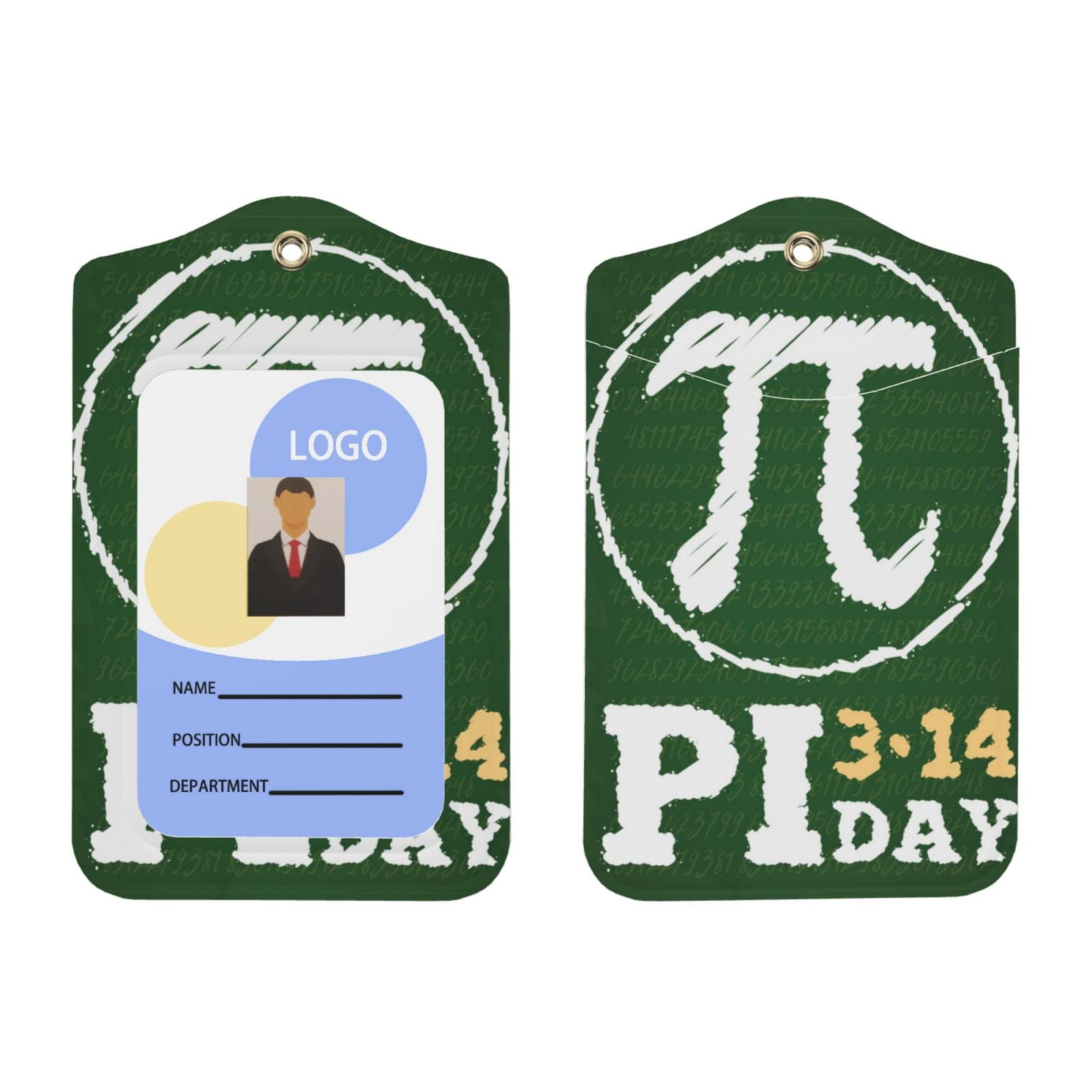 Funny Pi Day Spiral Pi Math 3.14 Id Card Badge Leather Holder Case ...
