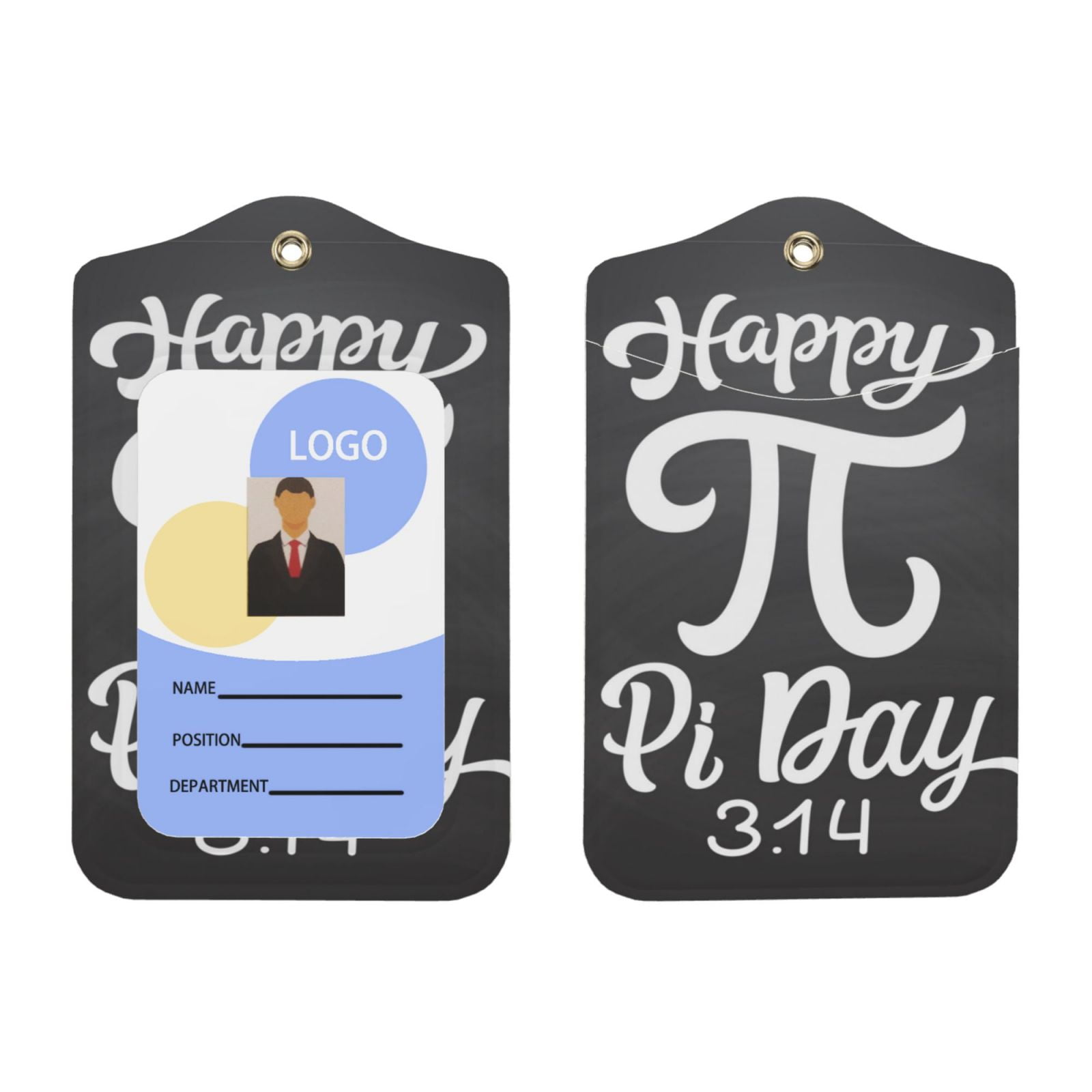 Funny Pi Day Spiral Pi Math 3.14 Id Card Badge Leather Holder Case ...