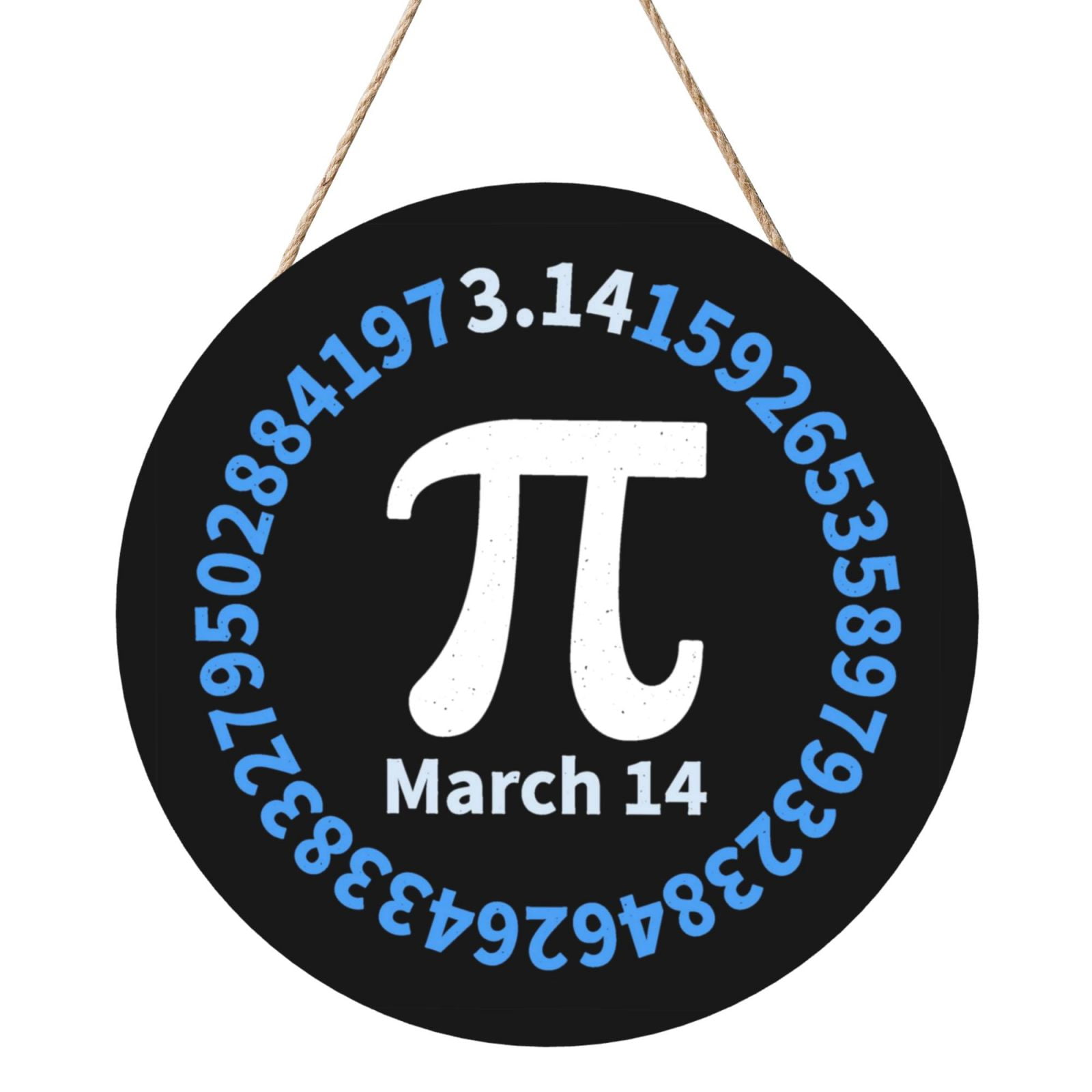 Funny Pi Day Spiral Pi Math 3.14 Wooden Hanging Sign Ornament Welcome ...