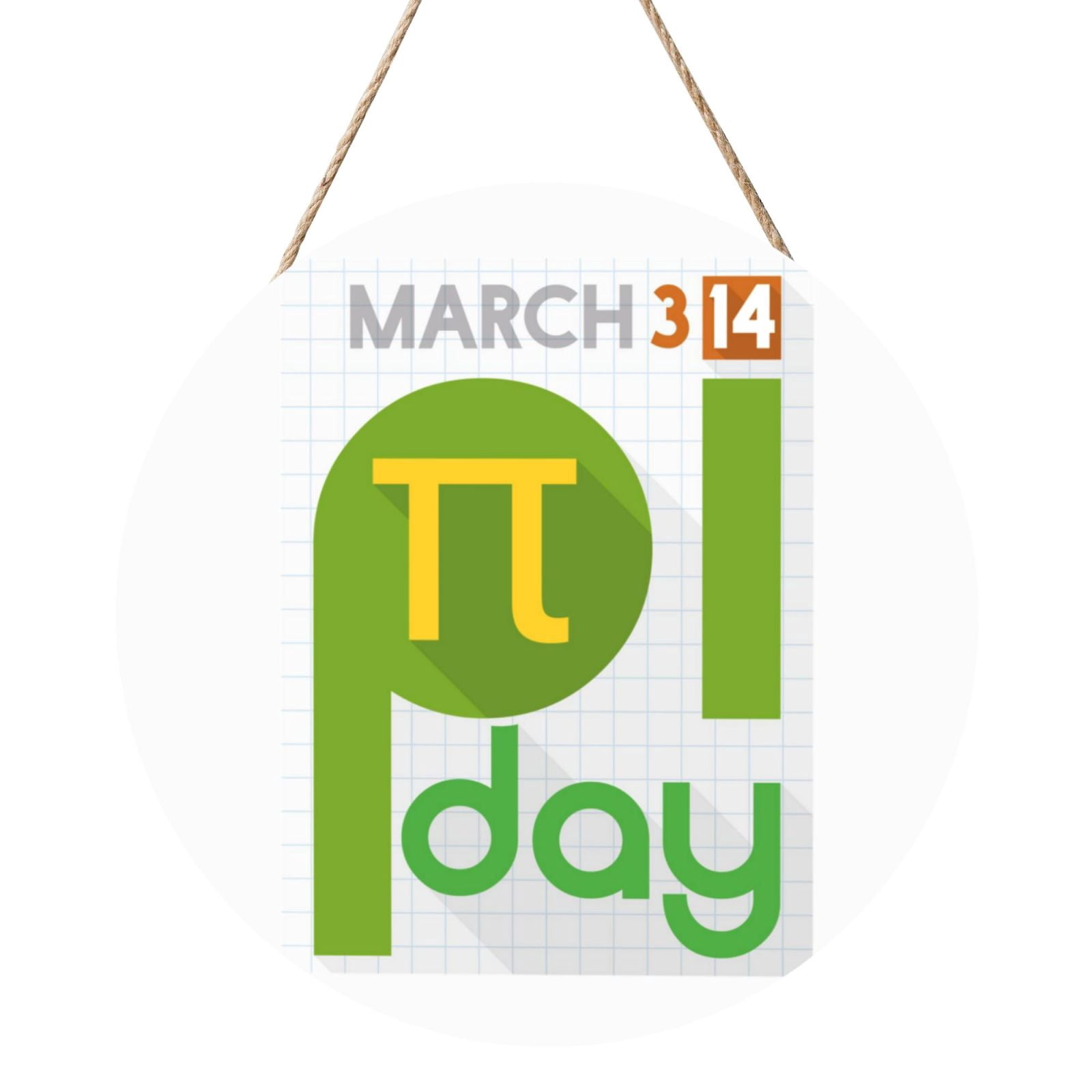 Funny Pi Day Spiral Pi Math 3.14 Wooden Hanging Sign Ornament Welcome ...