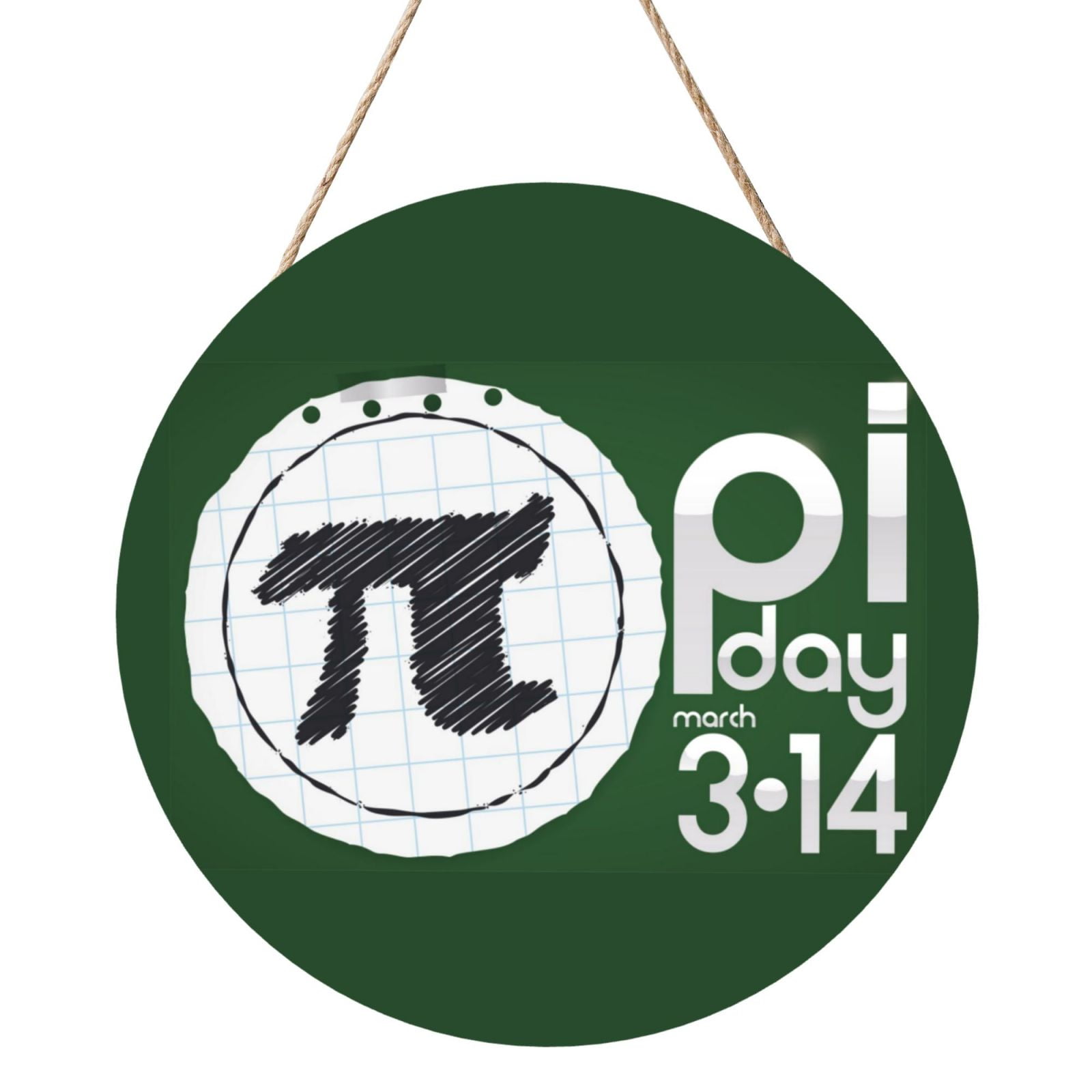 Funny Pi Day Spiral Pi Math 3.14 Wooden Hanging Sign Ornament Welcome ...