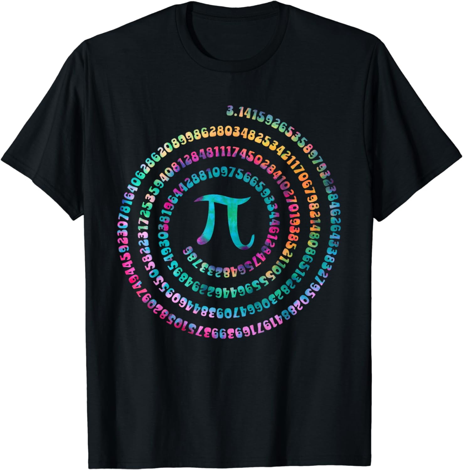 Funny Pi Day Spiral Pi Math Design for Pi Day 3.14 Tie Dye T-Shirt ...