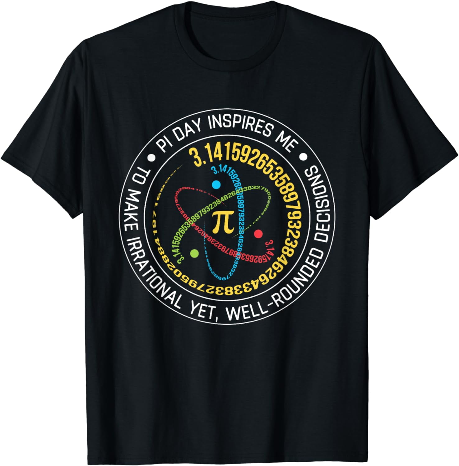 Funny Pi day Inspires Me Vintage Spiral Pi Teacher Women Men Cotton T ...