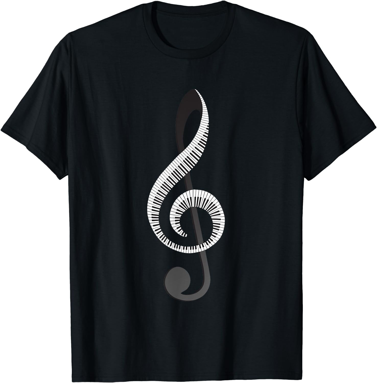 Funny Piano Gift For Men Women Cool Treble Clef Musical Note T-Shirt ...