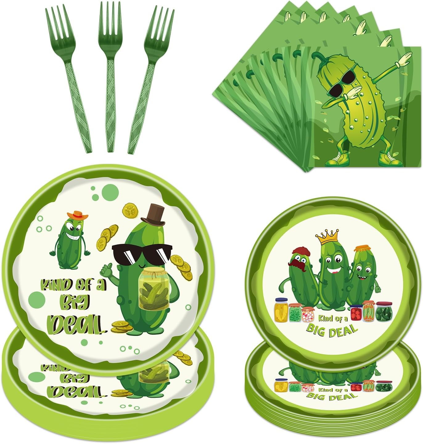 Funny Pickle Party Decorations, 96PCS Pickle Plates and Napkins Forks ...