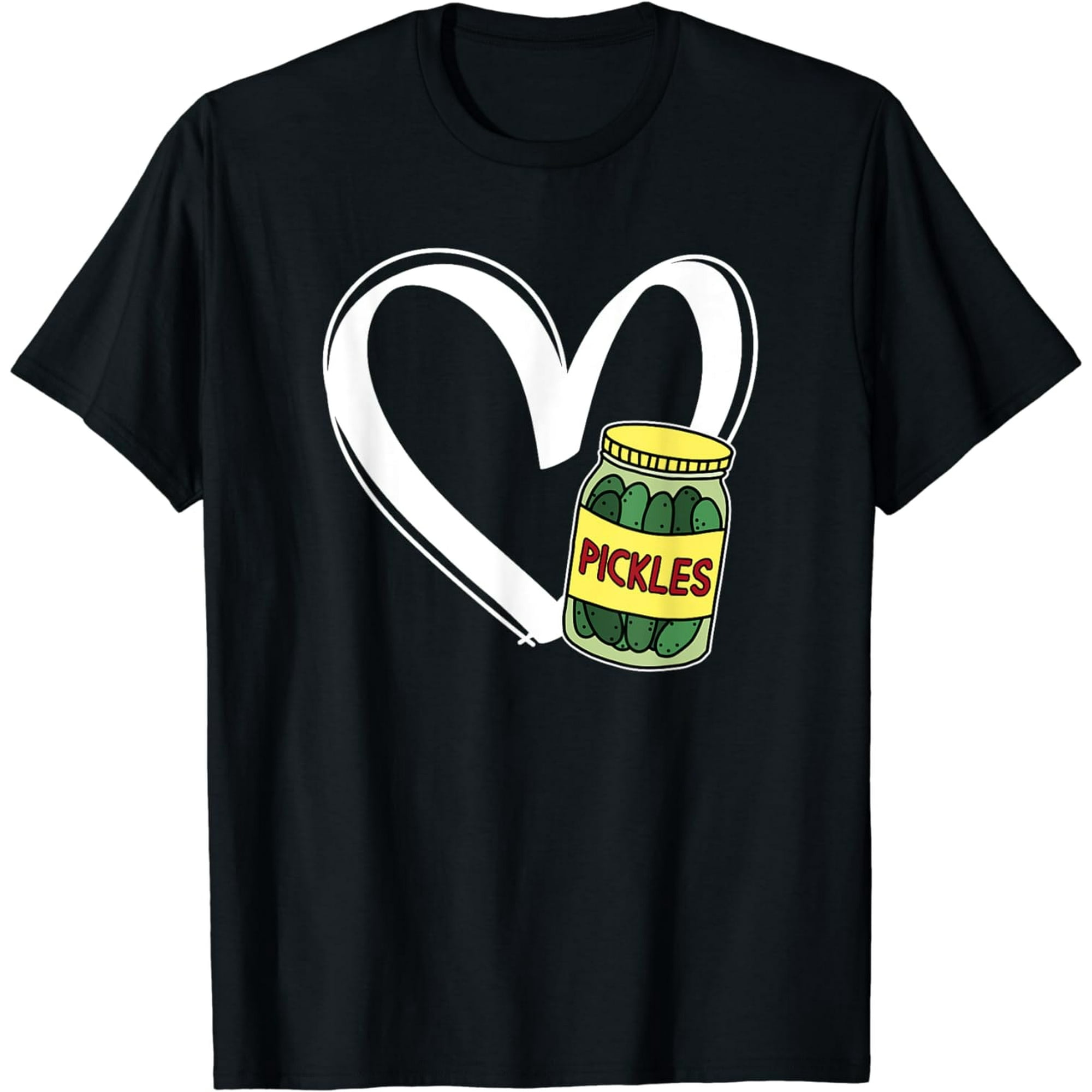 Funny Pickles Jar Heart Graphic for Unisex Pickle Lover Cotton T-Shirt ...