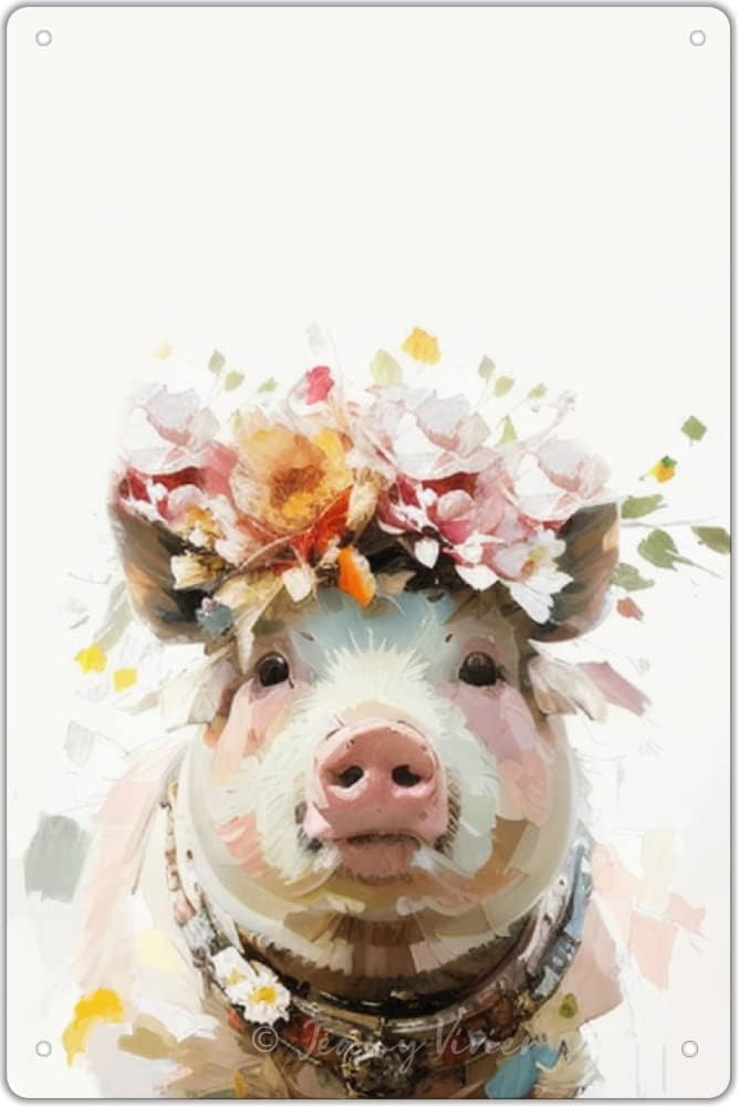 Funny Pig Signs, Piggy Decor, Pig Pictures Wall Art, Cute Pig with ...