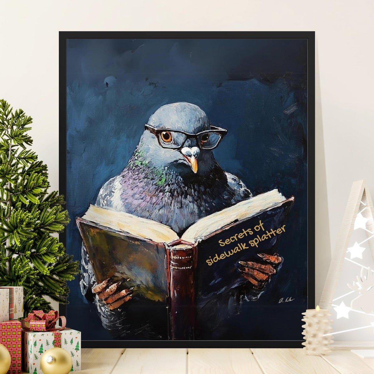 Funny Pigeon Poop Art Poster, Pooping on People Comedy Poster, Unique ...