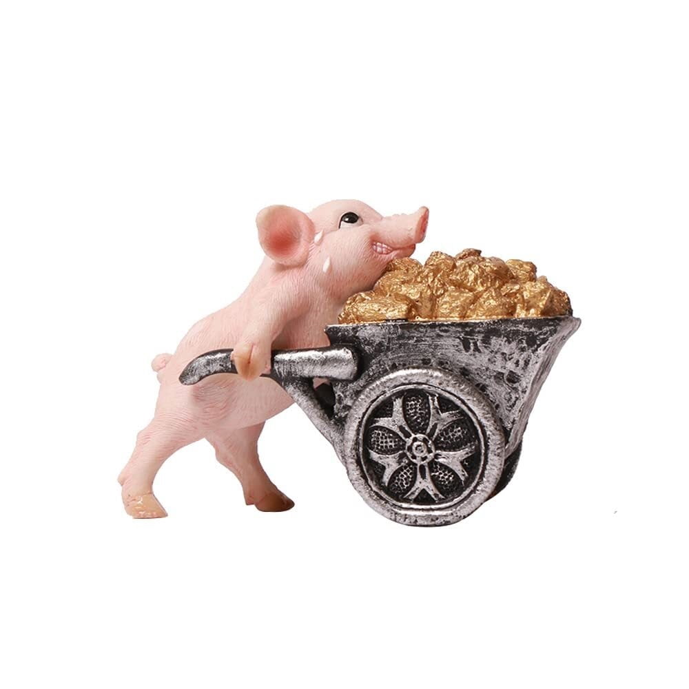 Funny Piggy Resin Art Ornaments Hard-working Pig Figurines Craft ...