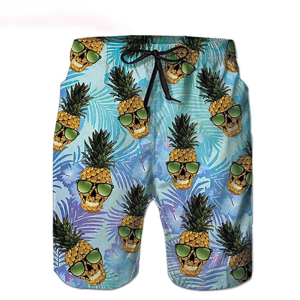 Funny Pineapple Mens Swimwear Beach Shorts Surf Board Shorts Sportwear ...