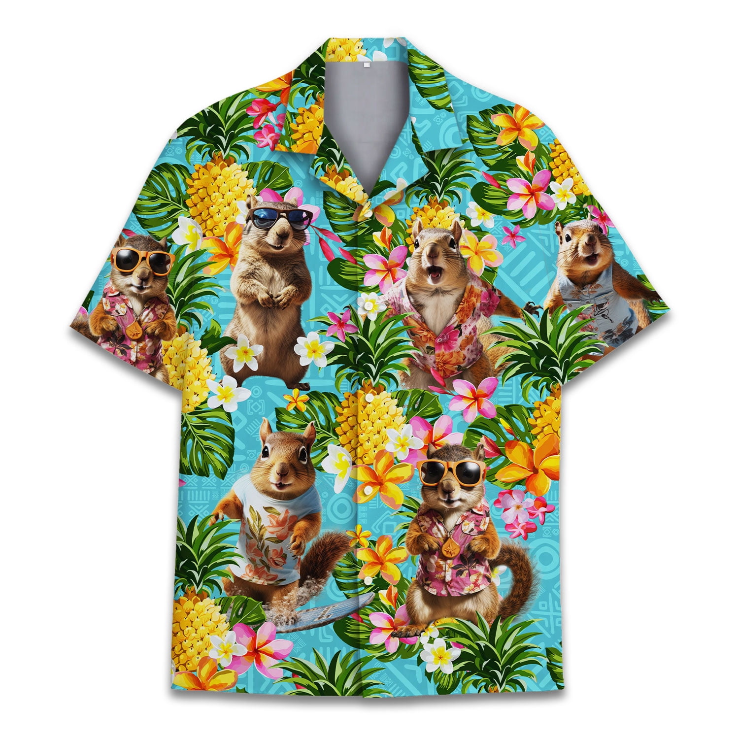 Funny Pineapple Squirrel Hawaiian Shirt For Men Tropical Shirts Aloha ...