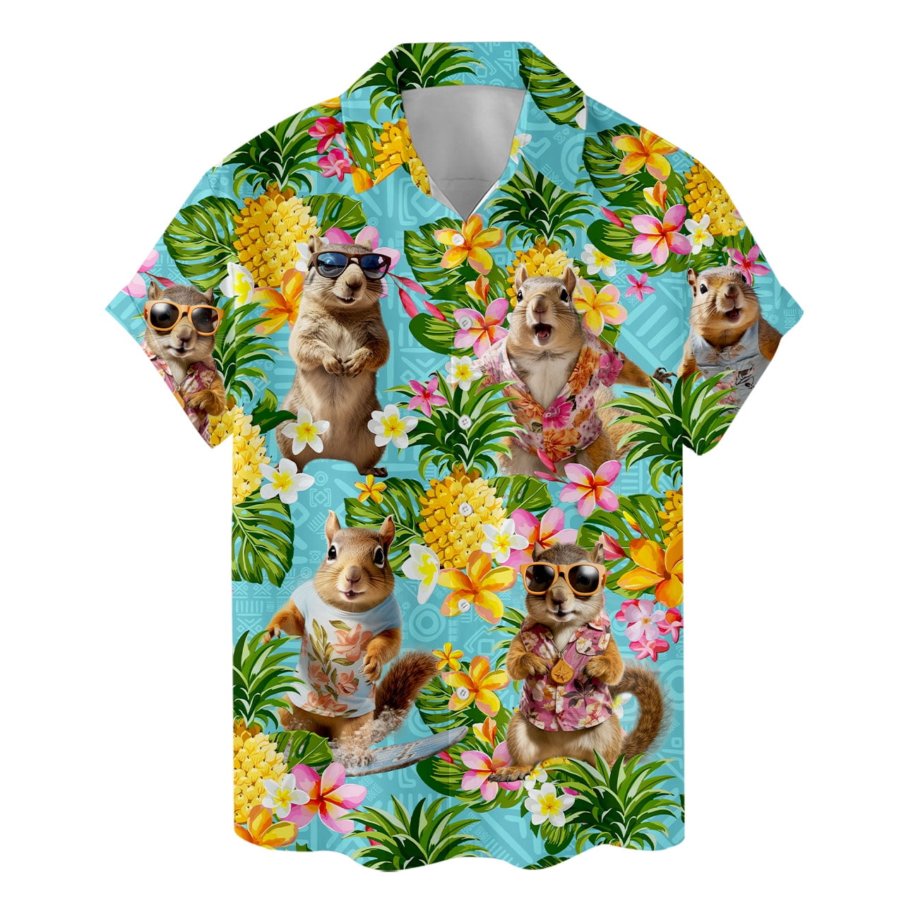 Funny Pineapple Squirrel Hawaiian Shirt For Men Tropical Shirts Aloha ...