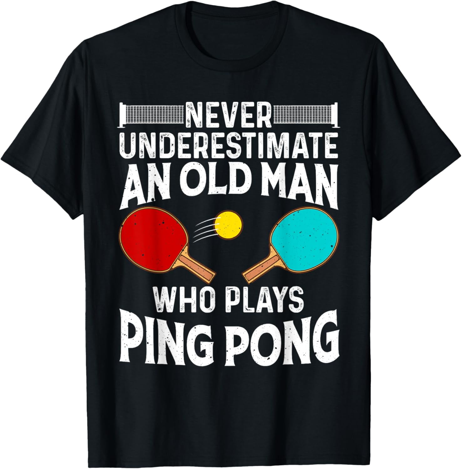Funny Ping Pong Design Men Dad Grandpa Table Tennis Player T-Shirt ...