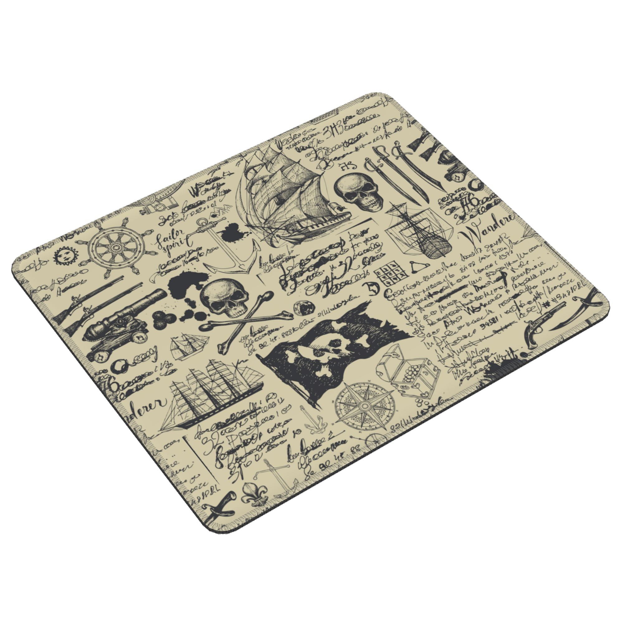 Funny Pirate Ship Skull Treasure Map Pads for Wireless Mouse Office ...