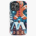 Funny Pixel Art Gingerbread Man Phone Case for iPhone 11 12 13 14 15 16 ...