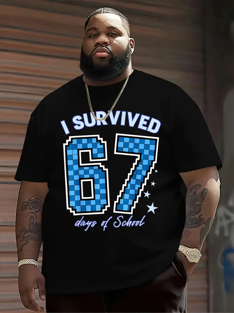 Funny Pixel Block 67 Days of School Graphic Short Sleeve T-Shirt for ...