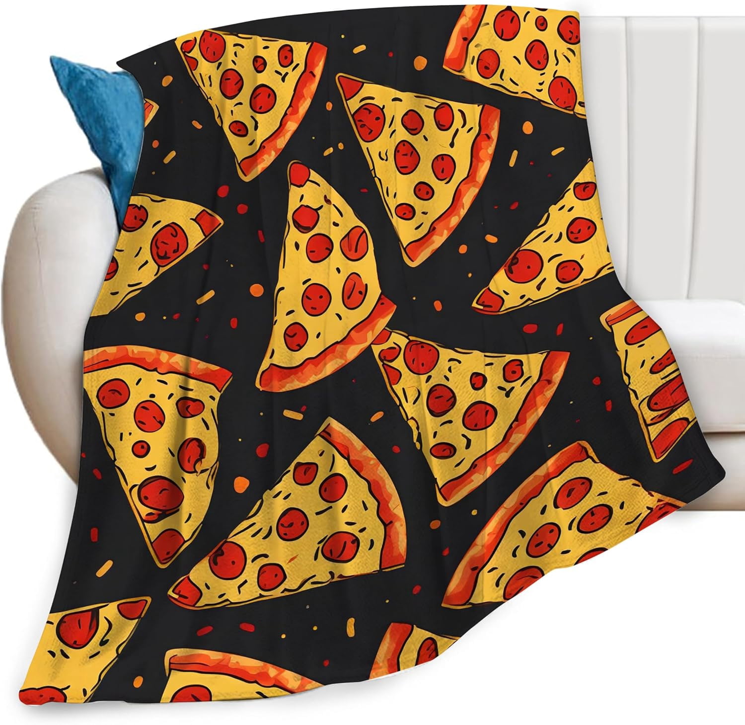 Funny Pizza Food Print Blanket Weird Cute Throw Blankets Gifts for ...
