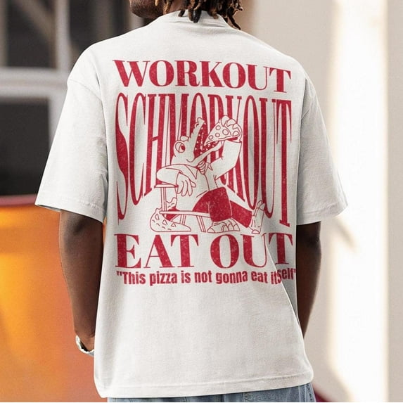 Funny Pizza Graphic Tee - Retro Shirt with Back Print - Italian Food ...