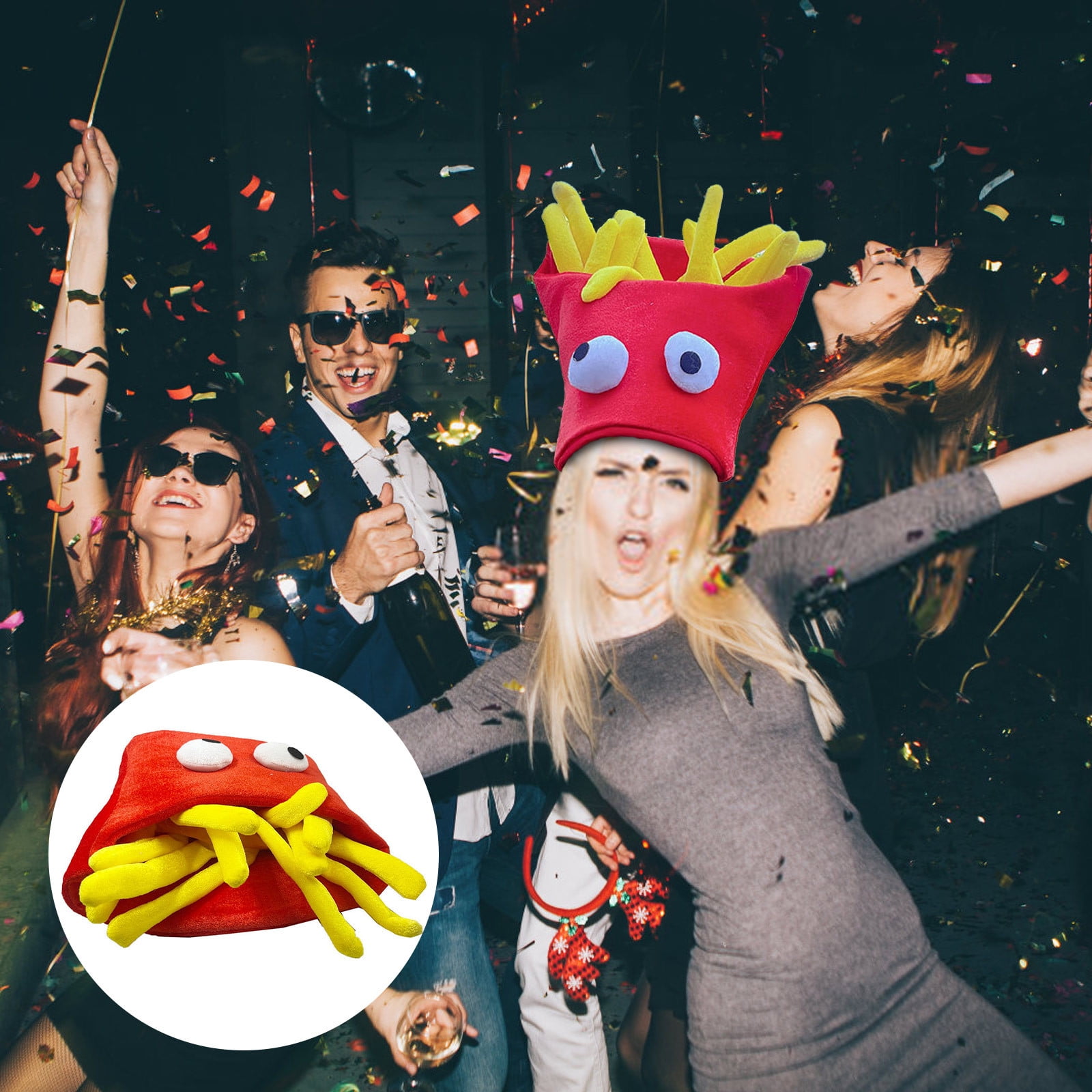 Funny Pizza Hamburger Hat Crazy Silly Hat Fun Party Toy Play Hat with Felt Toppings and Plush ...