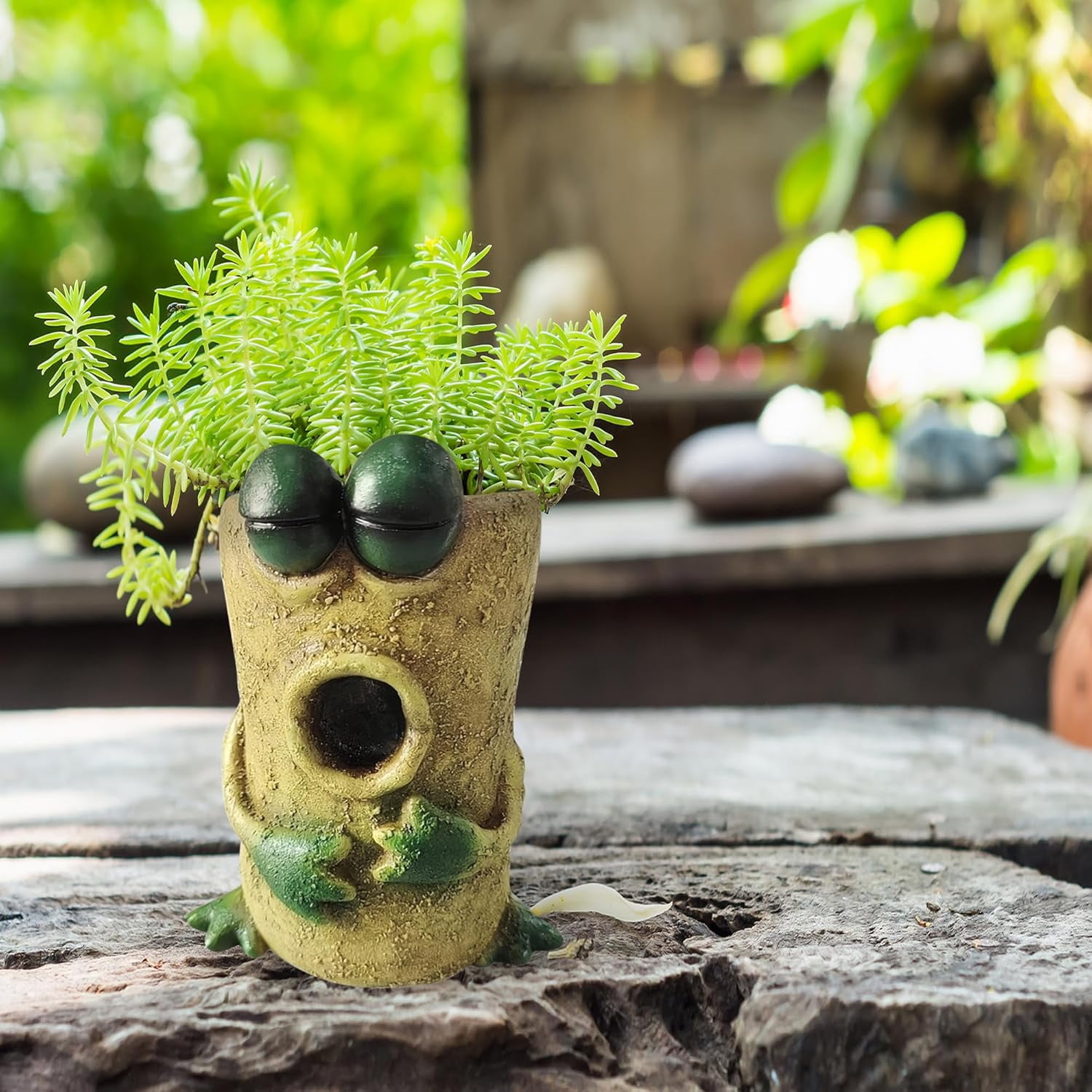 Funny Plants Flower Pot - Cute Animal Planter Smile Face Frog Resin ...