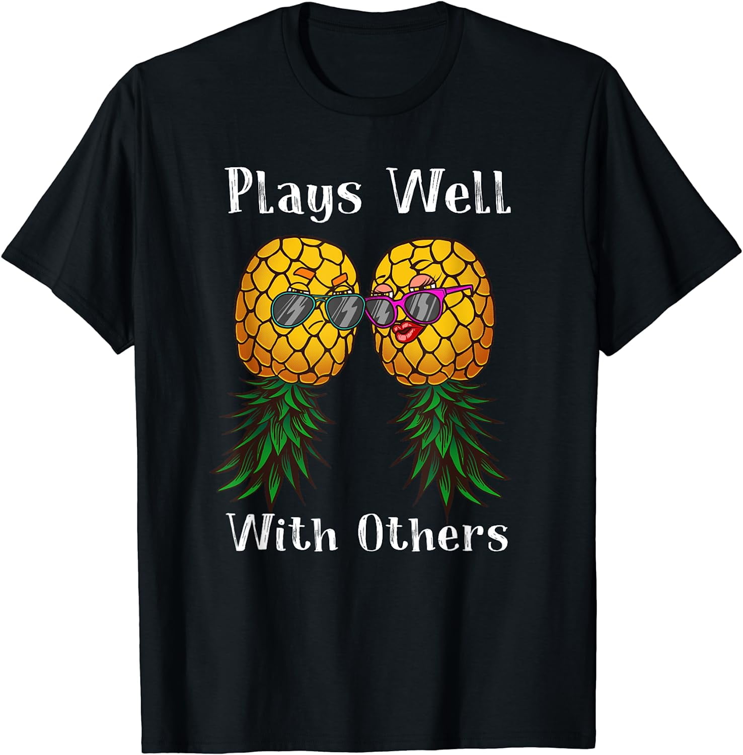 Funny Plays Well With Others Swinger Gift For Women And Men T-Shirt ...