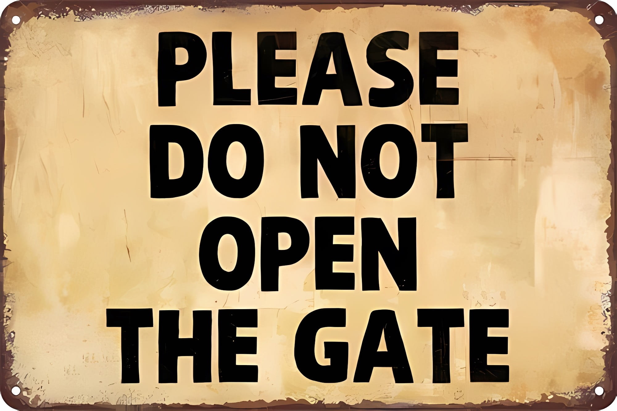 Funny Please Do Not Open The Gate Vintage Sign - 12×8 Inches, Metal Tin ...