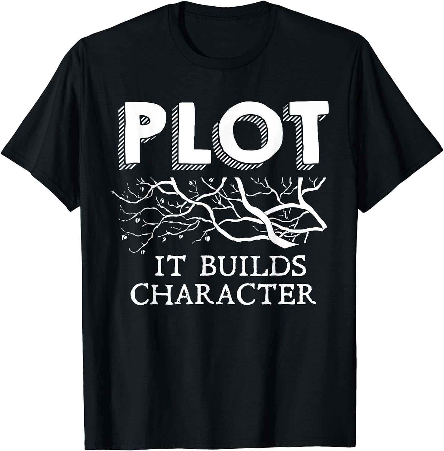Funny Plot It Builds Character Book Reading Teacher Gift T-Shirt ...