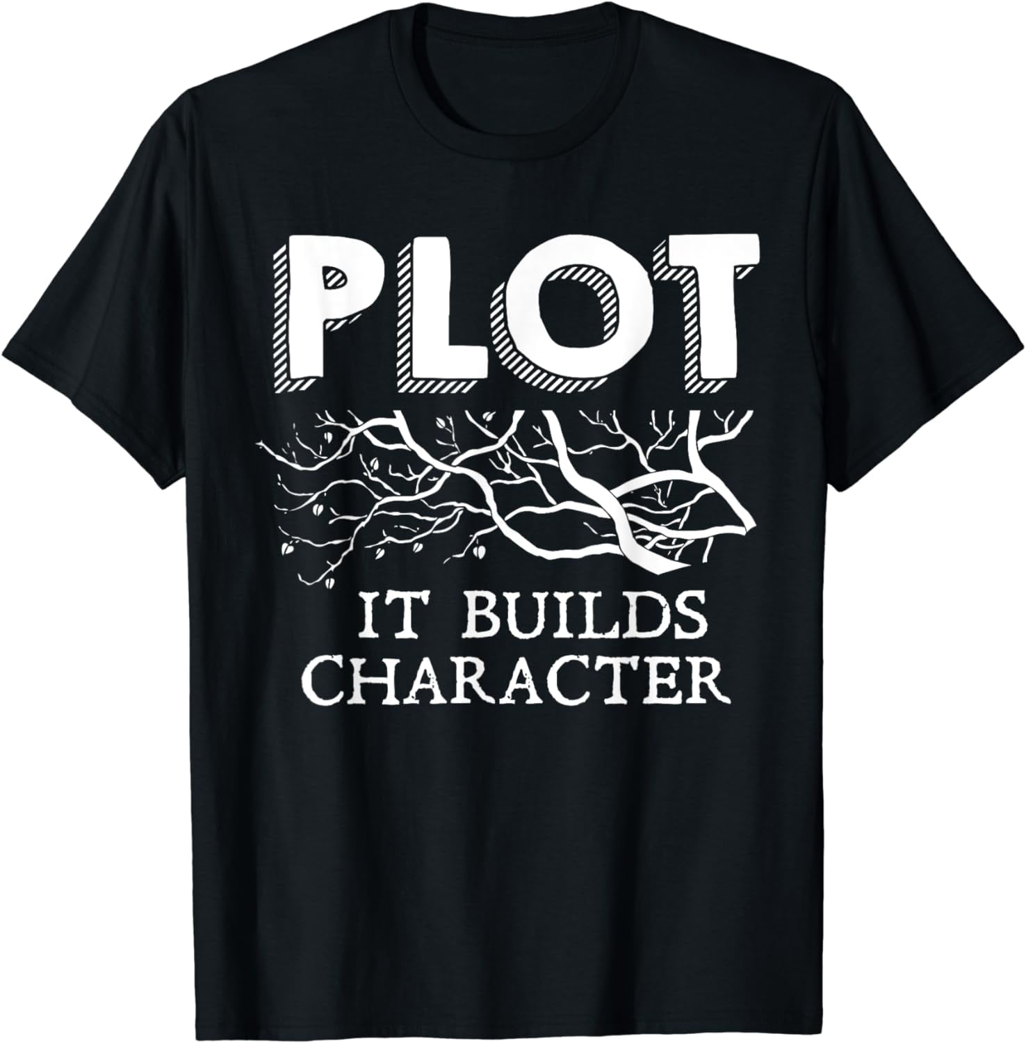 Funny Plot It Builds Character Book Reading Teacher Gift T-Shirt ...