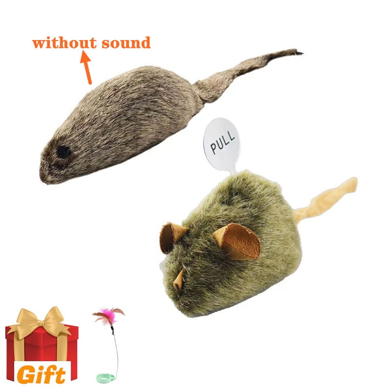 Funny Plush Cat Toy Simulation Mouse Automatic Chirping Interactive ...