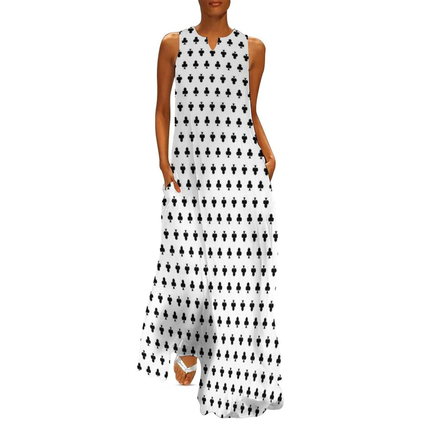 Funny Poker Dress Summer Flower And Heard Print Aesthetic Bohemia Long ...