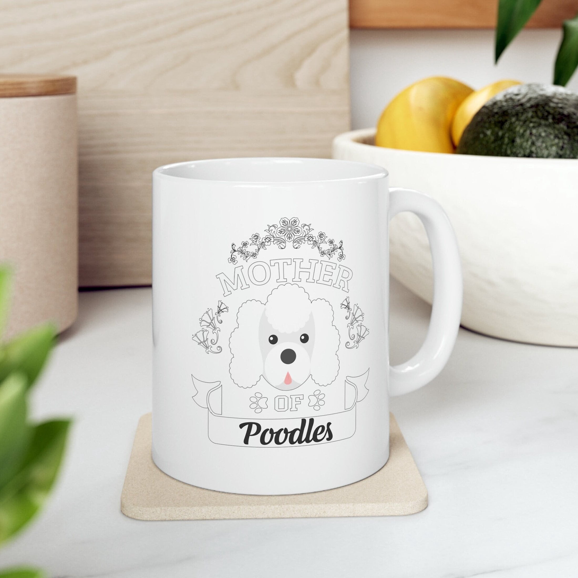 Poodle 11 oz Coffee Mug - Mother Of Poodles Gift White Ceramic ...