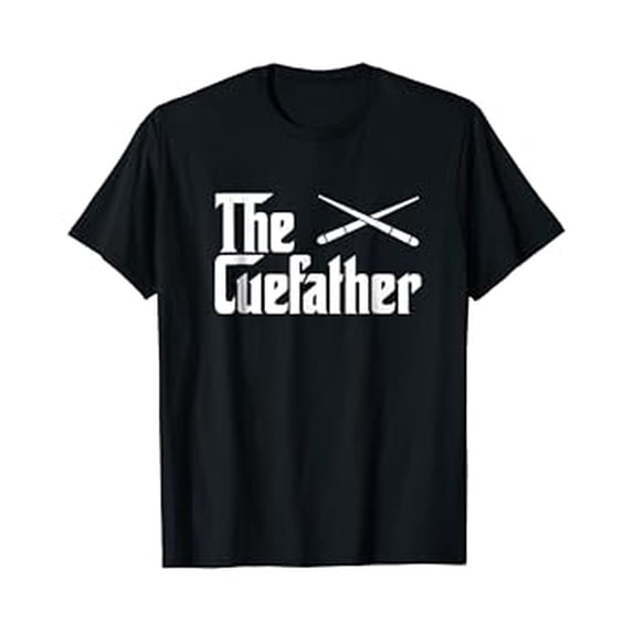 Funny Pool Billiards Player T-Shirt with "The Cue Father" Crossed Cues ...
