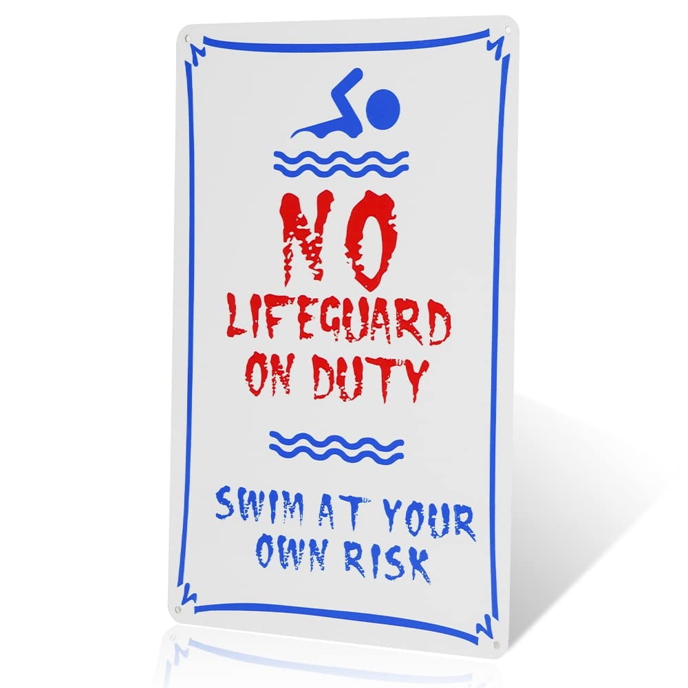 Funny Pool Rules Sign, Metal Swimming Pool Safety Signs, Humorous ...