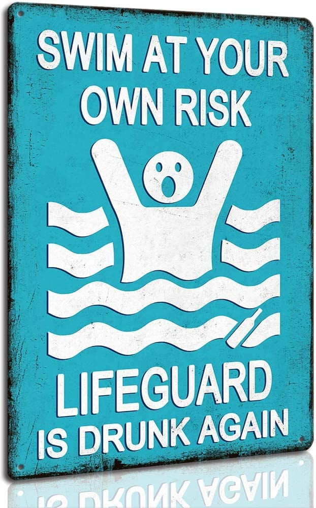 Funny Pool Rules Sign Retro Look Aluminum Metal Plaque for Swim Pool ...