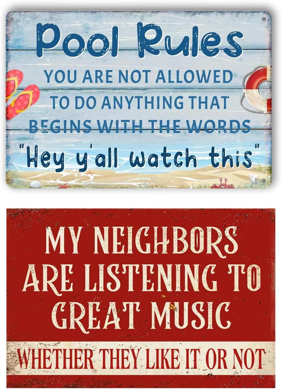 Funny Pool Sign Pool Decor Pool Rules Metal Tin Signs Funny Metal ...