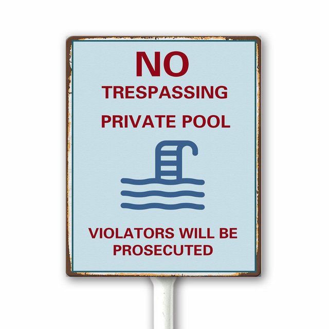 Funny Pool Sign Private Pool No Trespassing Sign Aluminum Metal ...