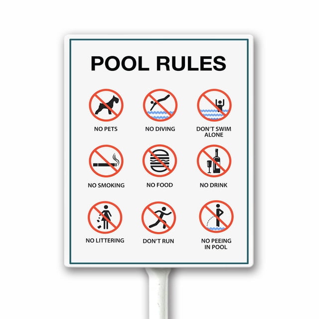 Funny Pool Sign Pool Rules Sign, No Diving No Pet Metal Sign, No Food ...
