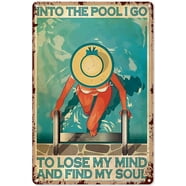Funny Swimming Pool Signs Flamingo Pool Rule Metal Sign Decor Tin ...