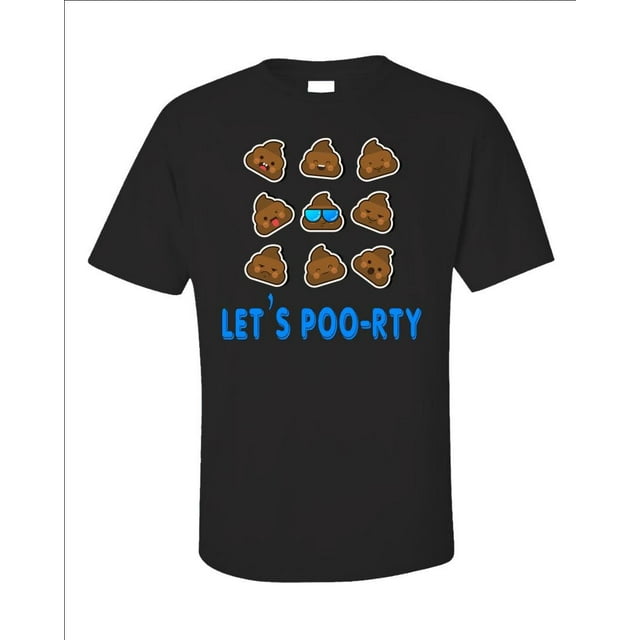 Funny Poop Emoji Shirt, Let's Poo-rty Tee, Party Gift, Poop Emoji T ...