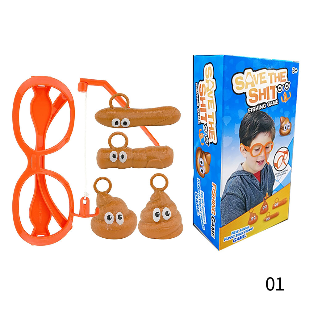 Funny Poop Fishing Game Kids Glasses Hook Poops Game Party Props ...