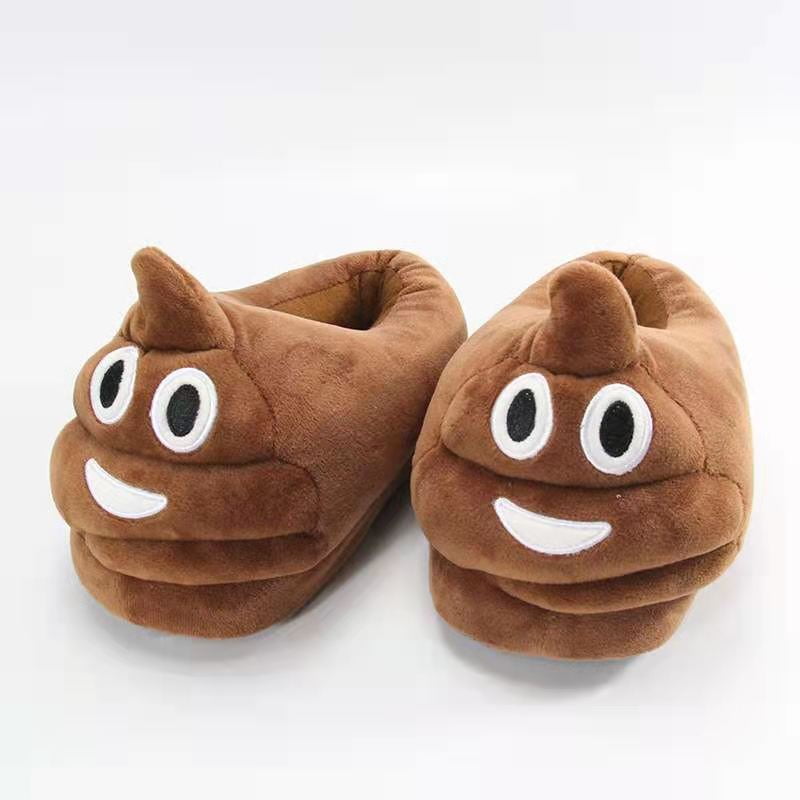 Funny Poop Plush Slippers Toys Winter Warm Shoes 11'' Long For Kids ...