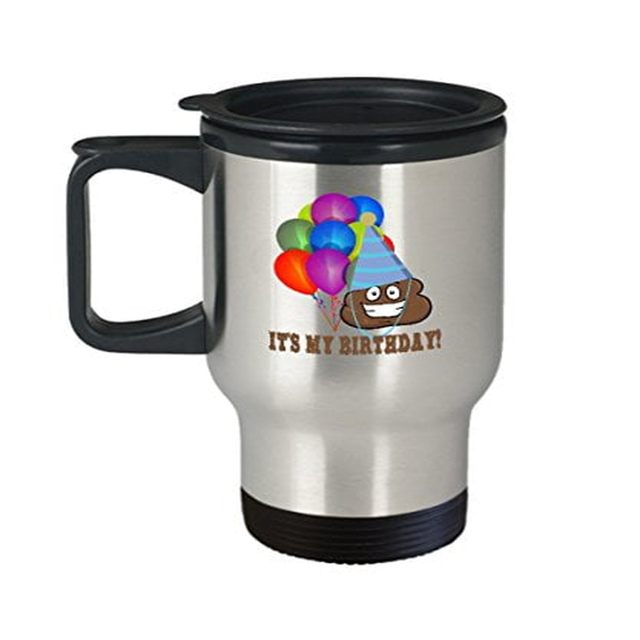 Funny Poop Travel Mug - 14 oz Stainless Steel Birthday Coffee Cup Gift ...