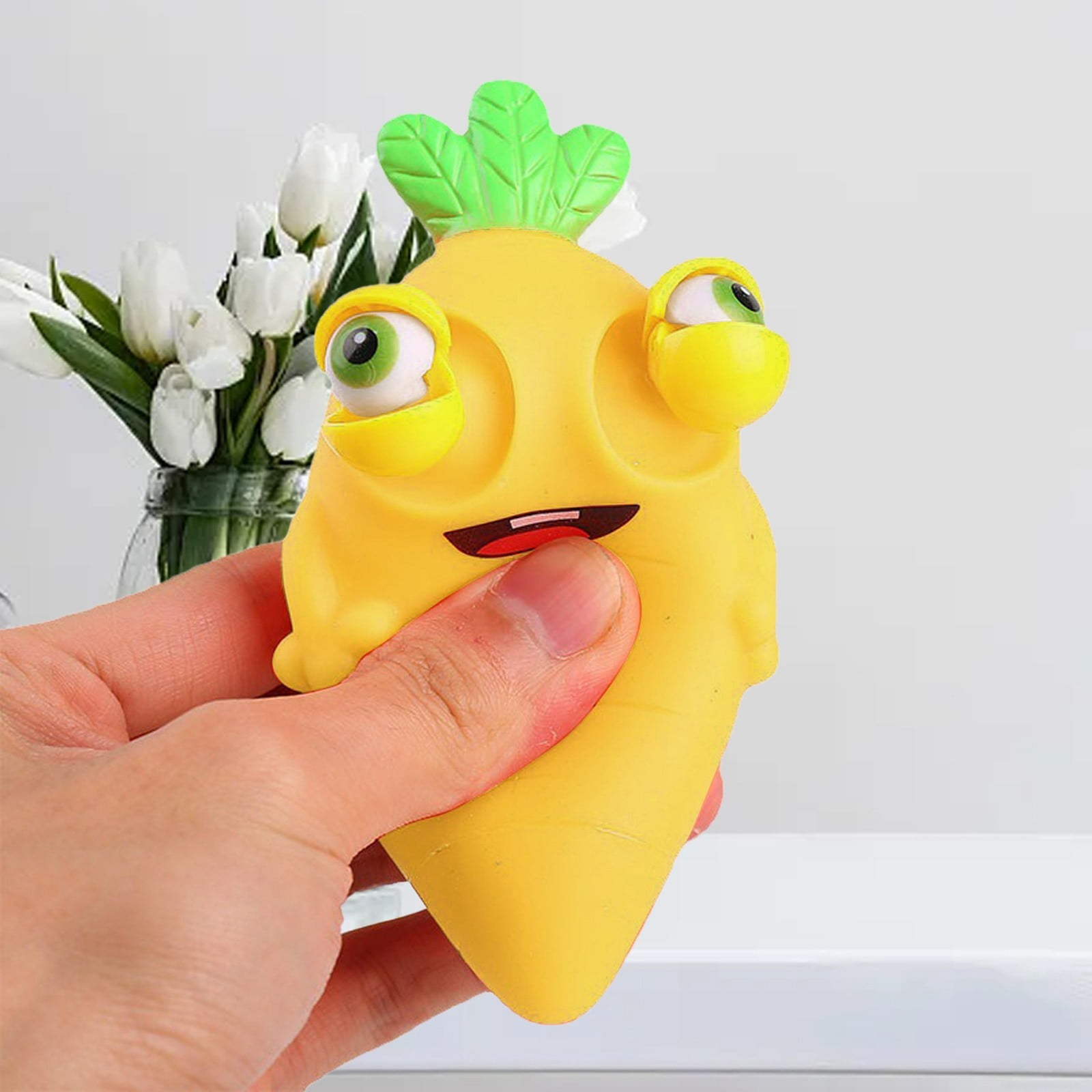 Funny Pop-Out Stress Squeeze Toys,Carrot Stress Toy,Stick Out Eyes Cute ...