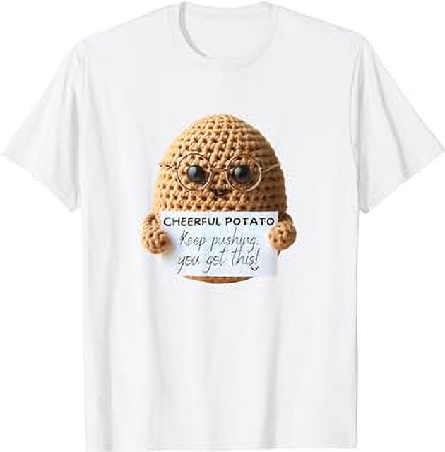 Funny Positive Potato Knitted Potato Crochet Motivation T-Shirt ...