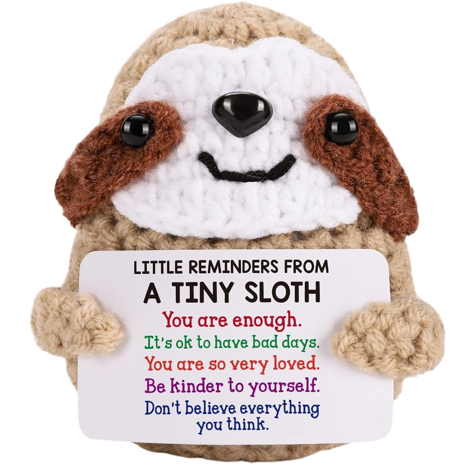 Funny Positive Sloth Plush Doll Emotional Support Crochet Appreciation ...