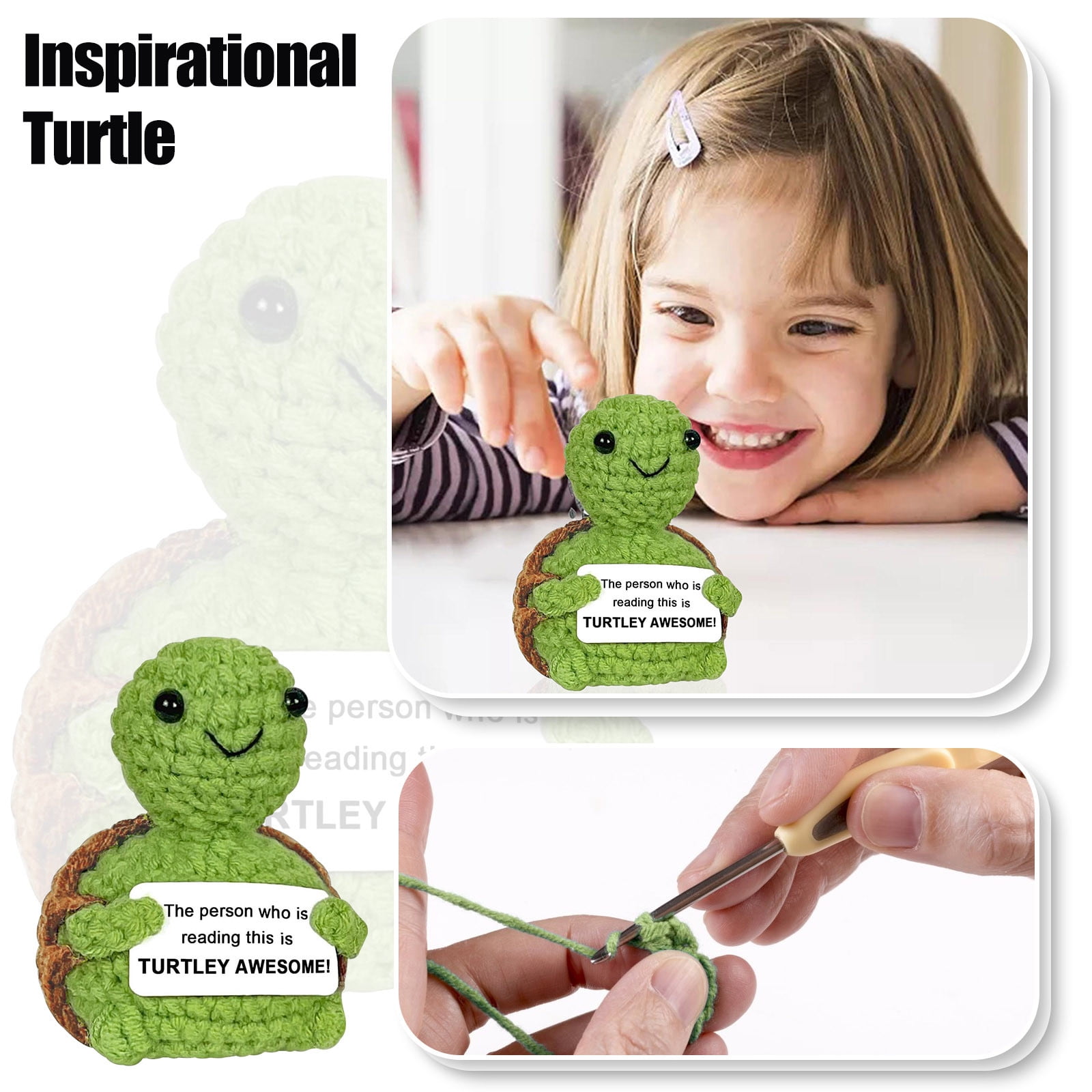 Funny Positive Turtle Gifts,Small Handmade Crochet Animals Cute Stuff ...