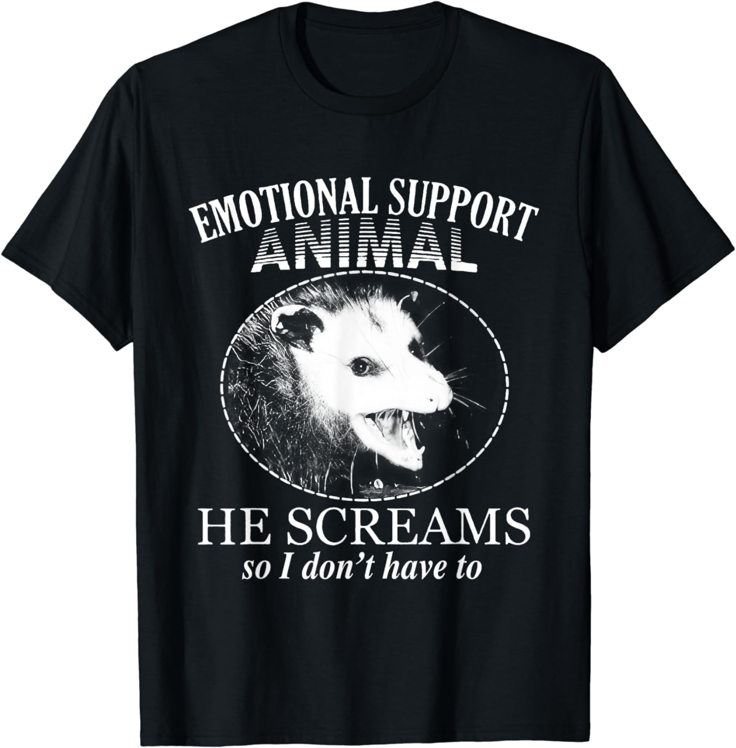 Funny Possum Emotional Support Animal Funny Opossums Memes T-Shirt ...