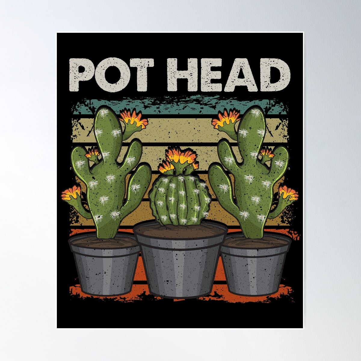 Funny Pot Head Gardening & Plant Pun Poster Wall Art, Modern Wall Decor ...