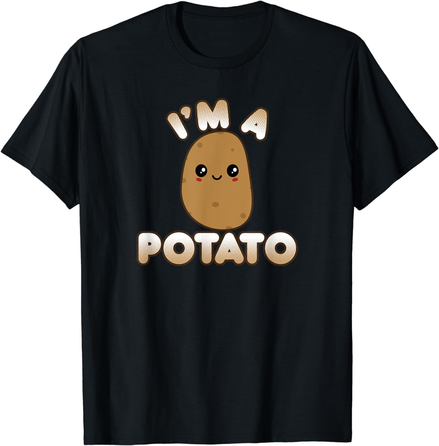 Funny Potato Costume Cute Kawaii Style Smiling I'm A Potato T-Shirt ...