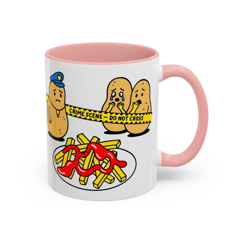 Funny Potato Crime Scene Mug French Fries M1urder Scene Coffee Cup ...